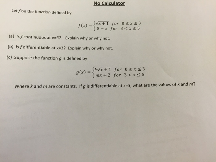 Solved No Calculator Let F Be The Function Defined By F X