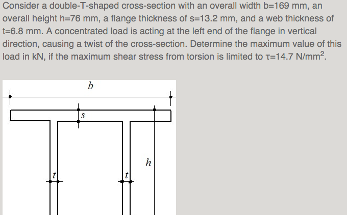 Solved Consider a double-T-shaped cross-section with an | Chegg.com