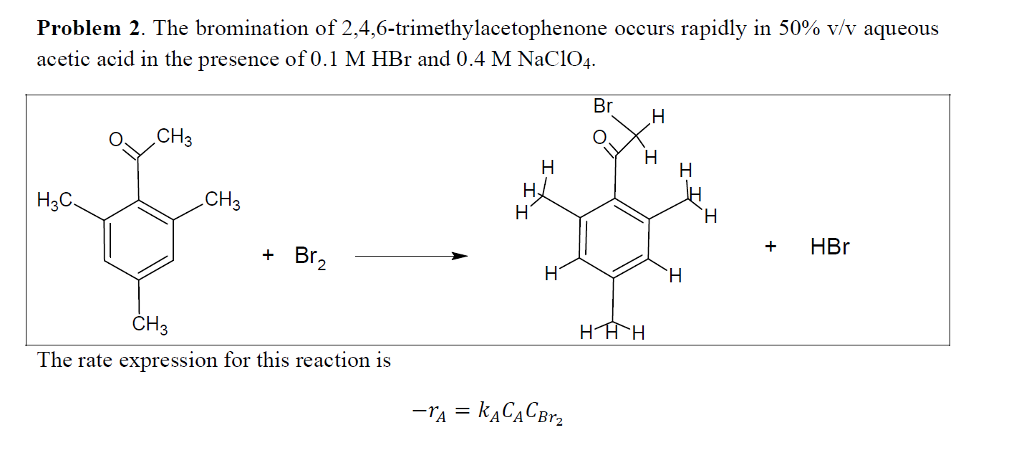 Solved Problem 2 . The bromination of | Chegg.com