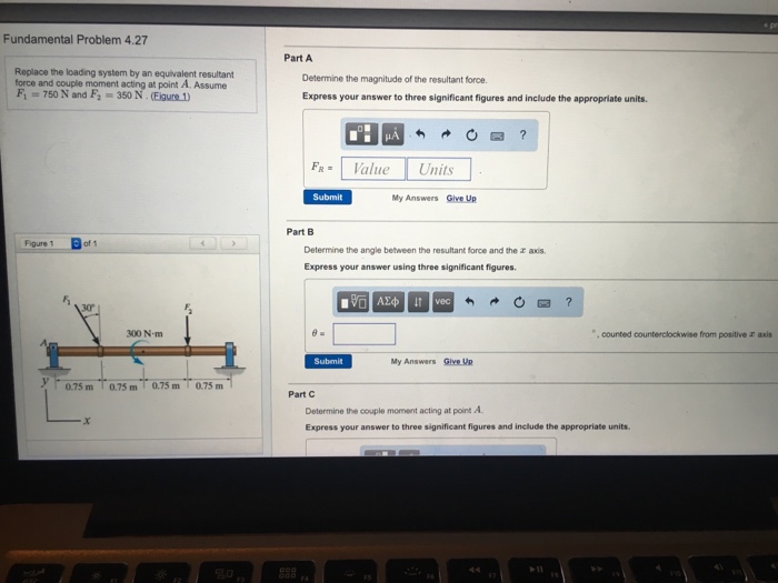 Solved Fundamental Problem 4.27 Part A Replace the loading | Chegg.com