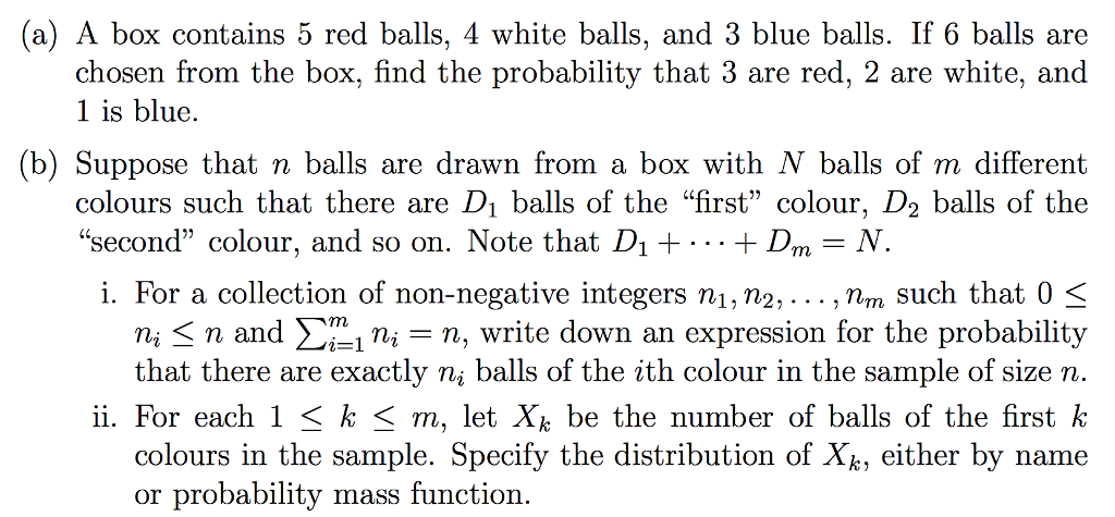 (a) A box contains 5 red balls, 4 white balls, and 3 | Chegg.com