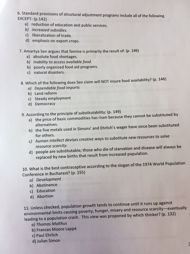 Solved 6. Standard provisions of structural adjustment | Chegg.com