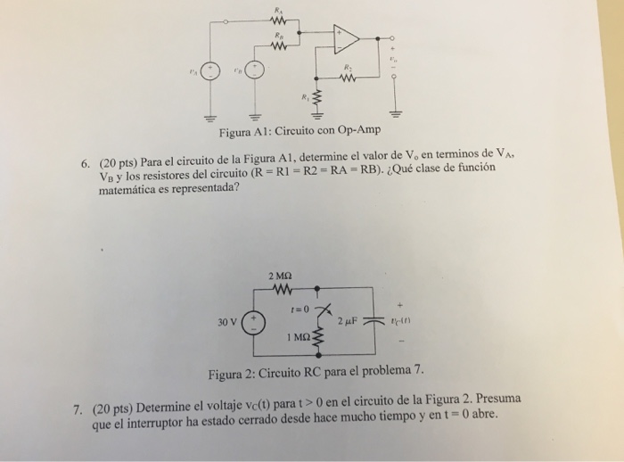 Solved Para el circuito de la Figura Al, determine el | Chegg.com