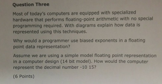Solved Question Three Most of today's computers are equipped | Chegg.com