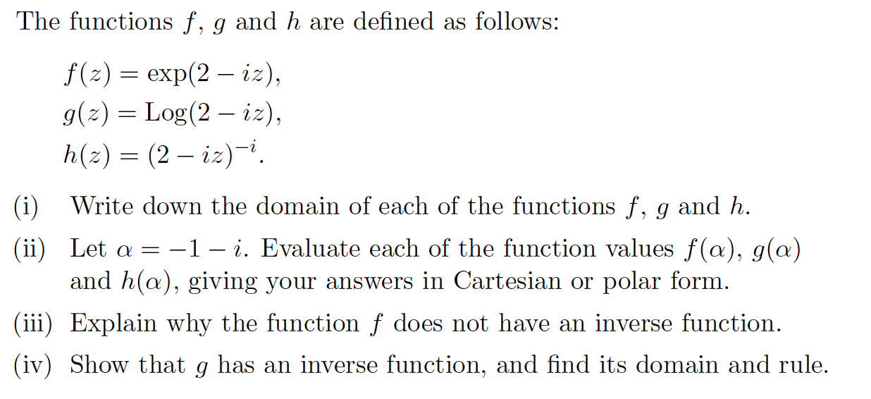 Solved The functions f, g and h are defined as follows: | Chegg.com