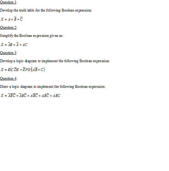Solved Develop the truth table for the following Boolean | Chegg.com