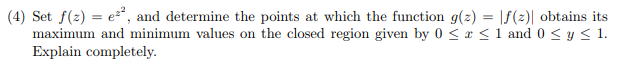 Solved Complex analysis problem where z is a complex number: | Chegg.com