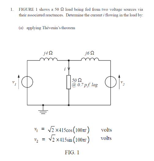 Solved FIGURE 1 shows a 50 Ohm load being fed from two | Chegg.com