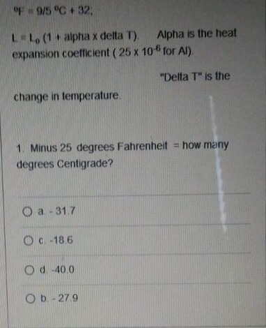 Solved L = L_0 (1 + alpha times delta T). Alpha is the heat | Chegg.com