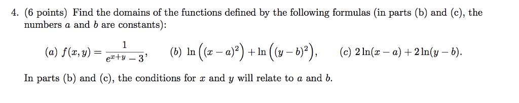 Solved 4. (6 points) Find the domains of the functions | Chegg.com