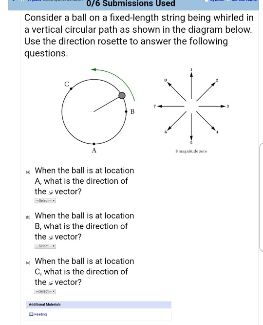 Solved 0/6 Submissions Used Consider a ball on a | Chegg.com