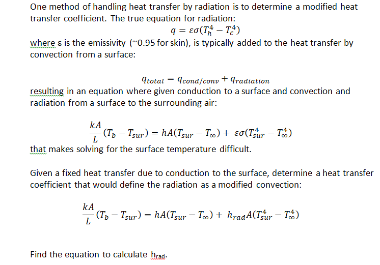 Heat Transfer Radiation Equation