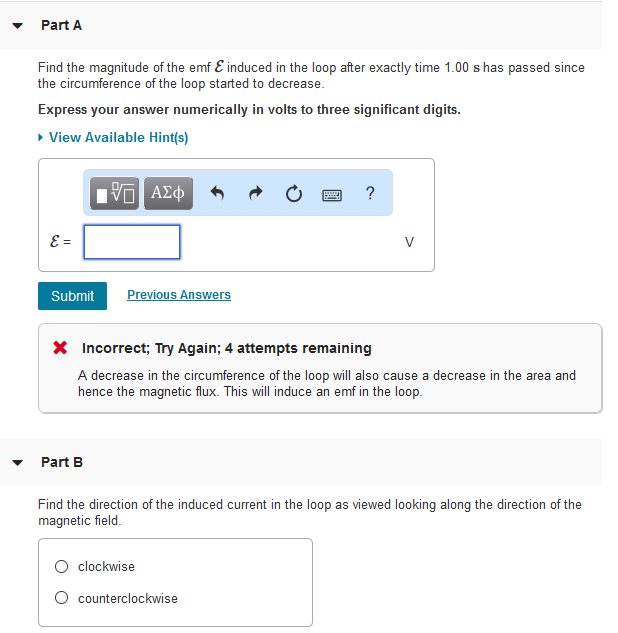 Solved Shrinking Loop. A circular loop of flexible iron wire | Chegg.com