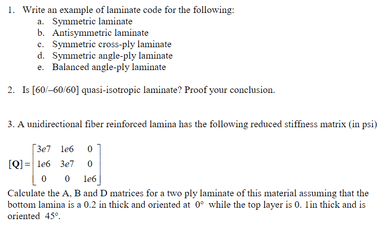Write an example of laminate code for the following: | Chegg.com