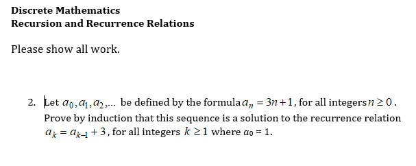 Solved Discrete Mathematics Recursion And Recurrence