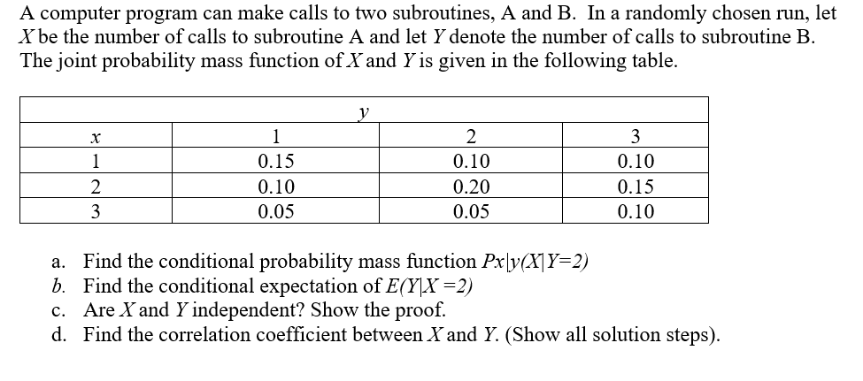 Solved A computer program can make calls to two subroutines, | Chegg.com
