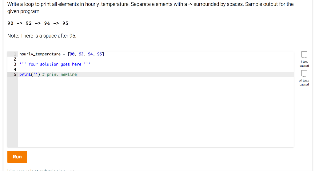 Solved Write A Loop To Print All Elements In