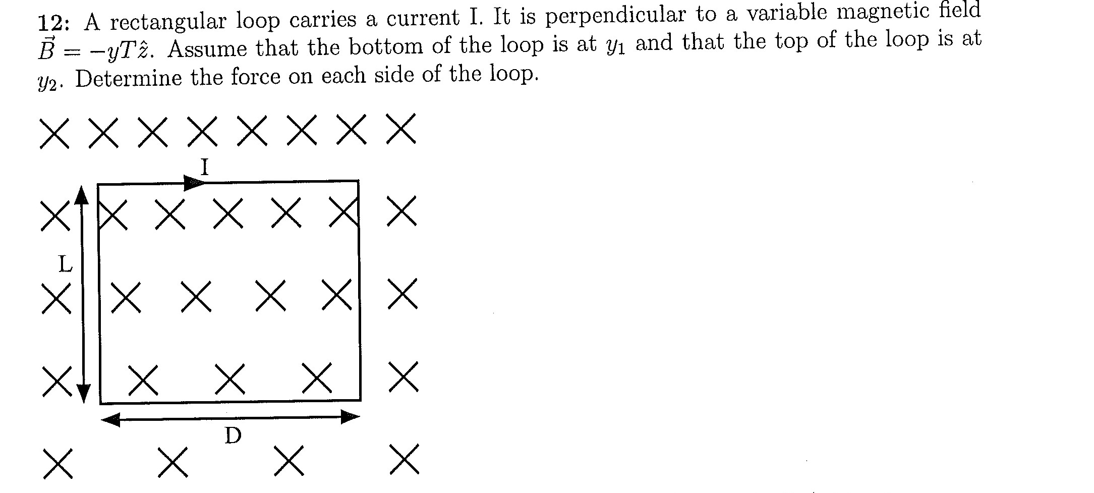 Solved A rectangular loop carries a current I. It is | Chegg.com