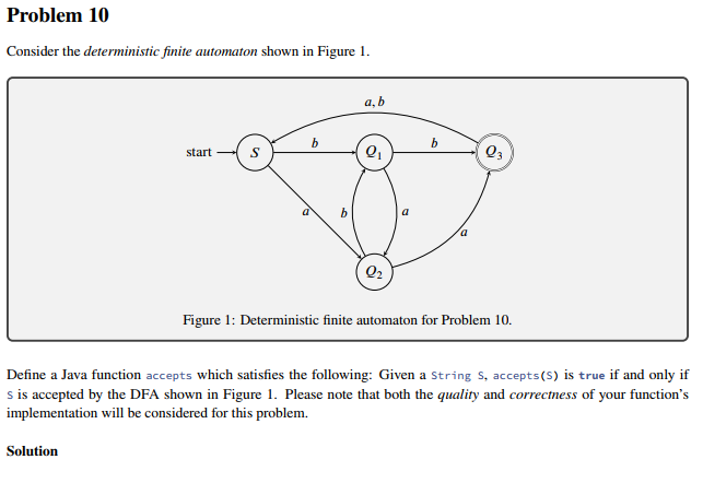 Solved Problem 10 Consider the deterministic finite | Chegg.com
