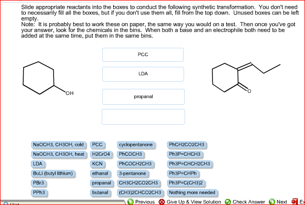 Solved Slide appropriate reactants into the boxes to conduct | Chegg.com
