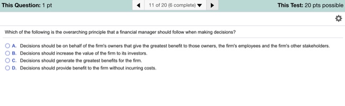 Solved Which of the following is the overarching principle | Chegg.com