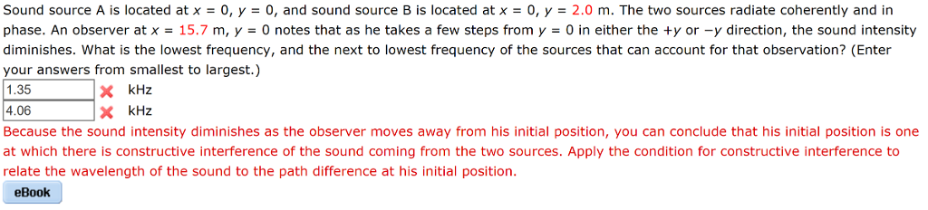 Solved sound source A is located at x = 0, y = 0, and sound | Chegg.com