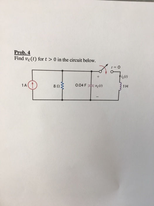 Solved Find v_c(t) for t > 0 in the circuit below. | Chegg.com