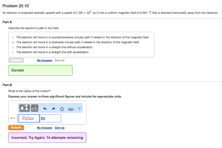 Solved An electron is projected vertically upward with a | Chegg.com
