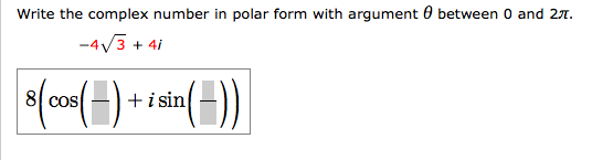 Solved Write the complex number in polar form with argument | Chegg.com