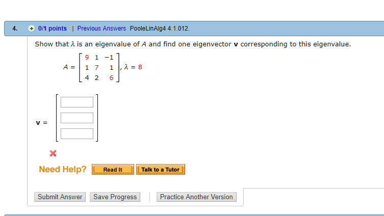Solved Show That λ Is An Eigenvalue Of A And Find One Eig