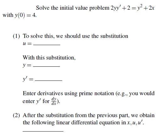 Solved Solve the initial value problem 2yy' + 2 = y2 + 2x | Chegg.com
