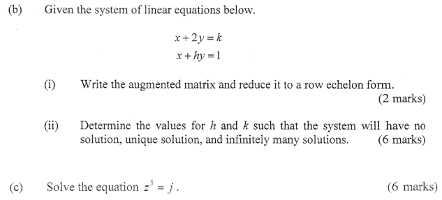 Solved Given the system of linear equations below. x + 2y = | Chegg.com