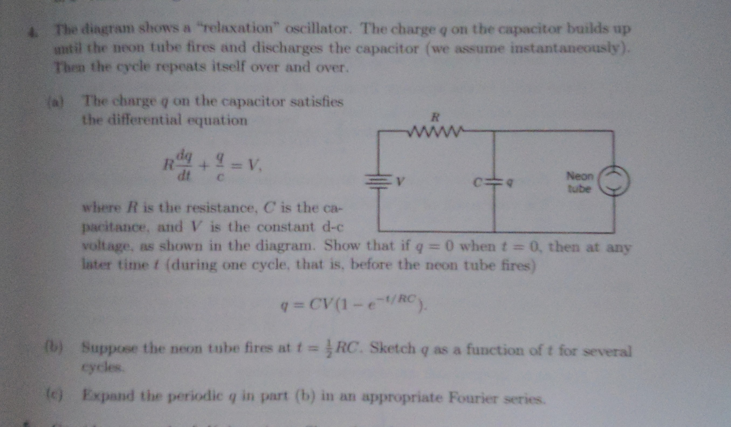Solved The diagram shows a "relaxation" oscillator. The | Chegg.com
