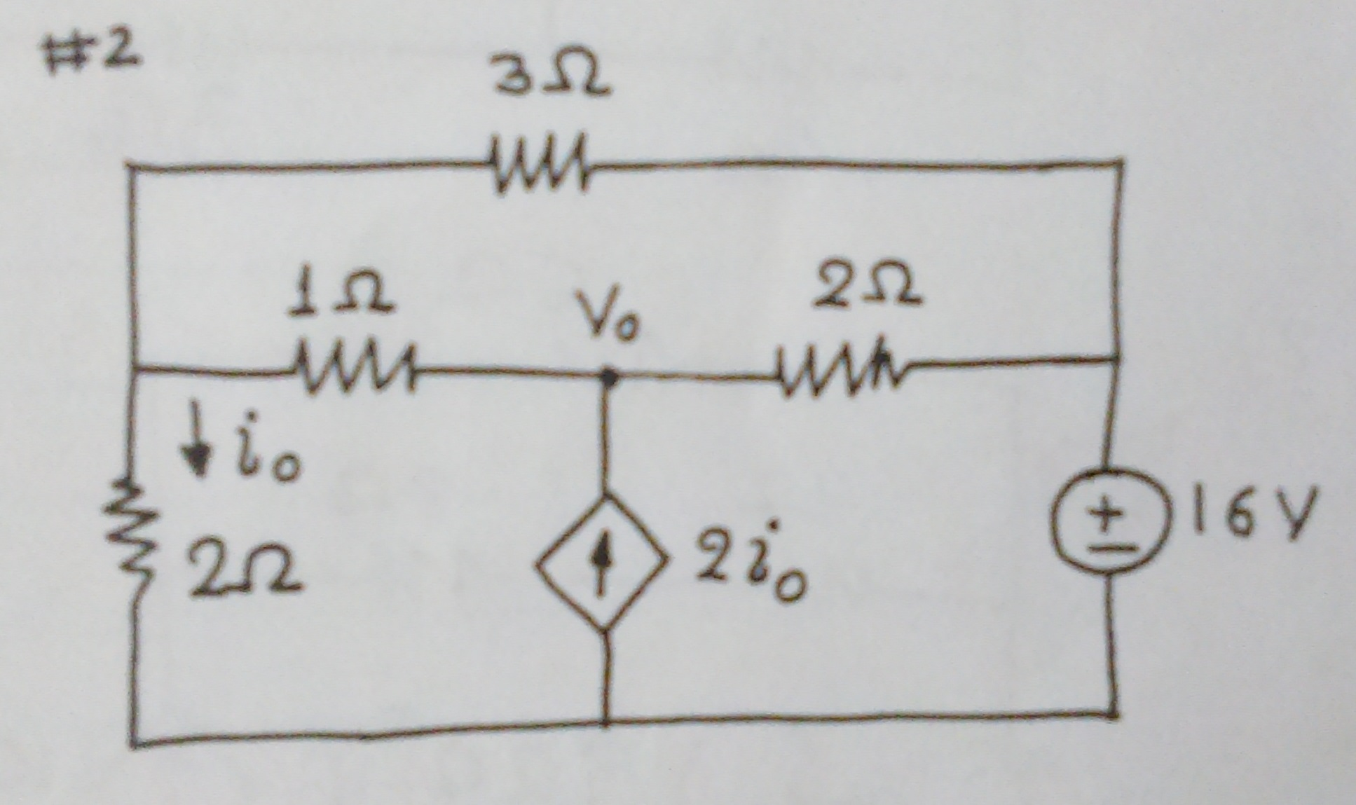 Solved Find Vo and io using Mesh Analysis. | Chegg.com