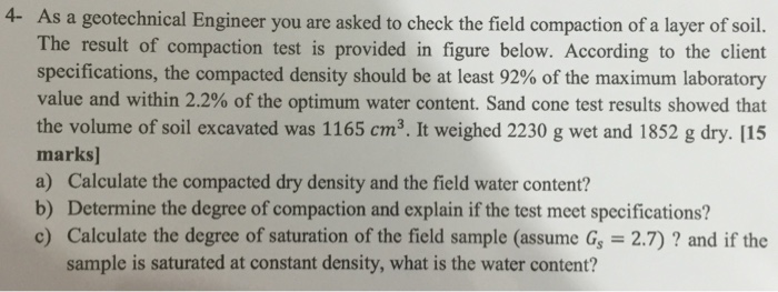 Solved 4 As a geotechnical Engineer you are asked to check | Chegg.com