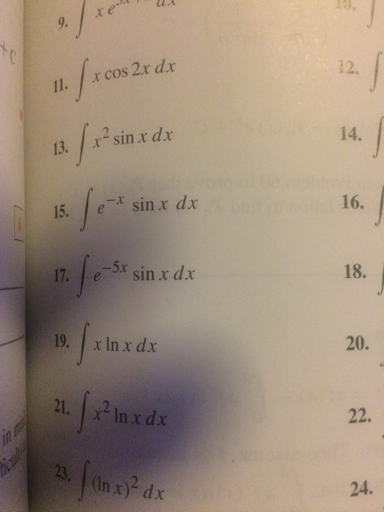 Solved integral x cos^2x dx integral x^2 sin x dx integral | Chegg.com