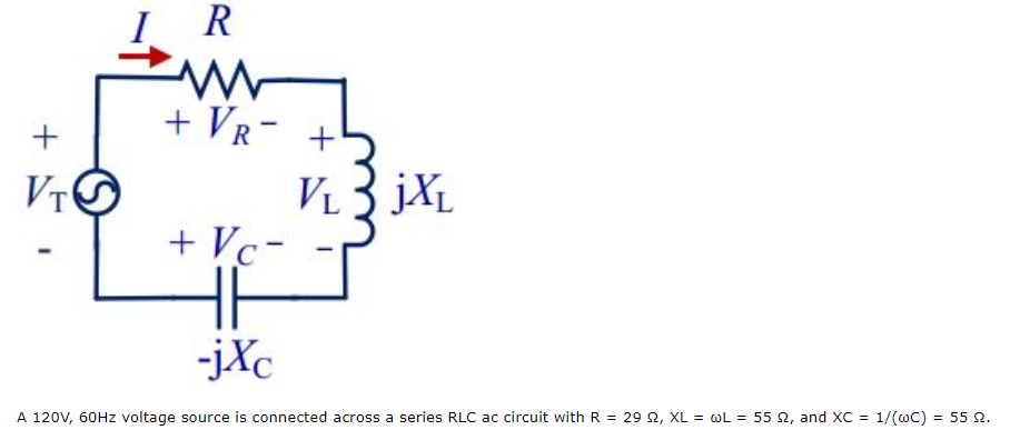 Solved I R VT + V A 120V, 60Hz voltage source is connected | Chegg.com