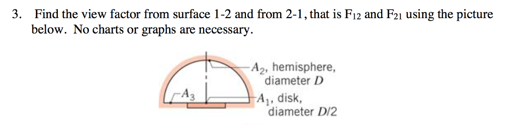 Solved 3. Find the view factor from surface 1-2 and from | Chegg.com