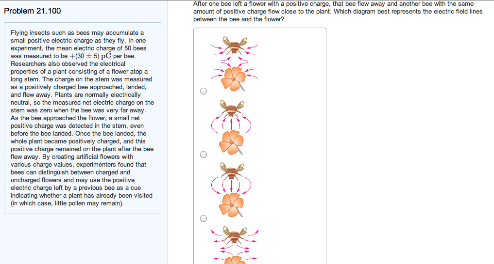 Solved Flying insects such as bees may accumulate a small | Chegg.com