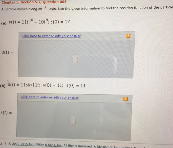 Solved A particle moves along an S -axis. Use the given | Chegg.com