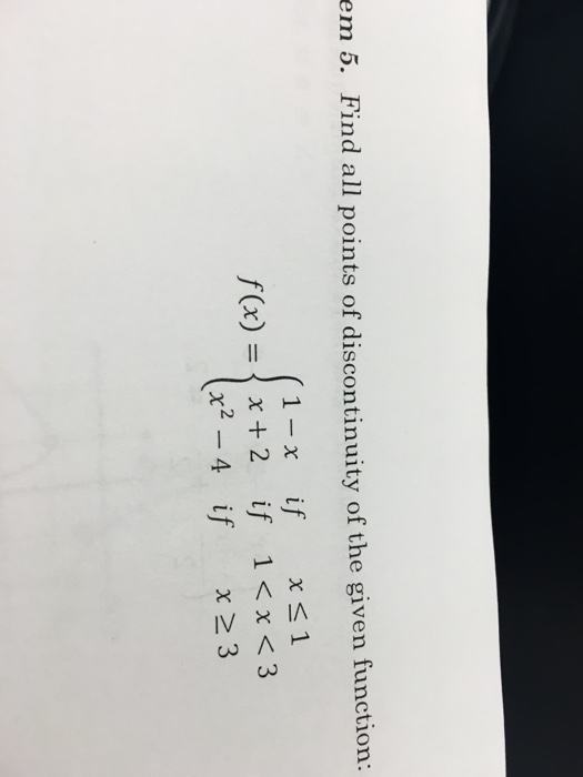 Solved Find all points of discontinuity of the given | Chegg.com