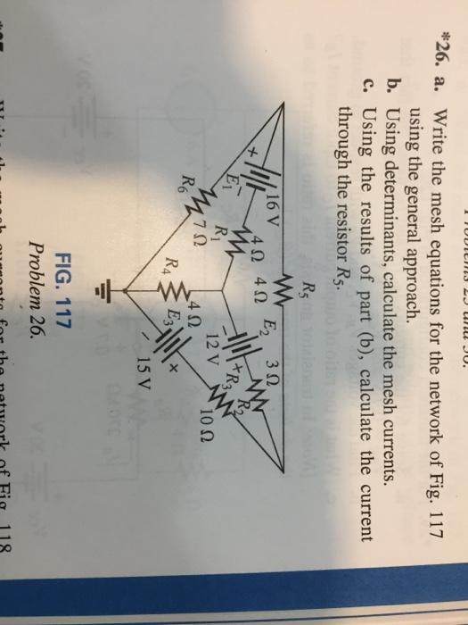 Solved Write the mesh equations for the network of Fig. 117 | Chegg.com
