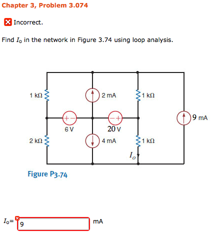 Solved Find I0 in the network in Figure 3.74 using loop | Chegg.com