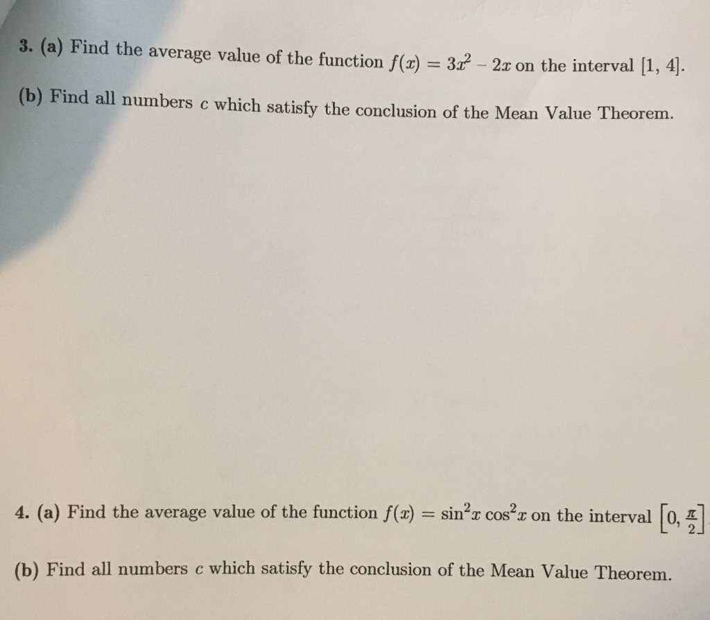 Solved 3. (a) Find the average value of the function f(r) | Chegg.com