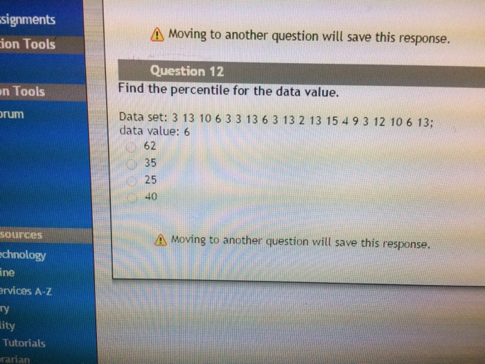 Solved Find the percentile for the data value. Data set: 3 | Chegg.com