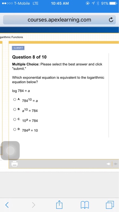 Solved ooo T-Mobile LTE 10:45 AM courses.apexlearning.com | Chegg.com