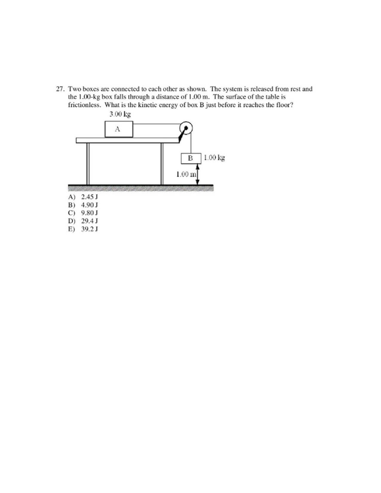 Solved 27. Two boxes are connected to each other as shown. | Chegg.com