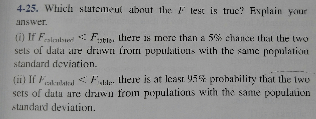 Solved Which statement about the F test is true? Explain | Chegg.com
