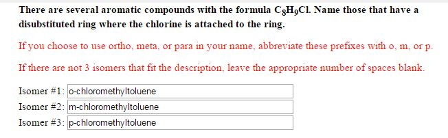 Solved There are several aromatic compounds with the formula | Chegg.com