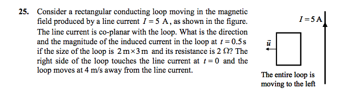Solved Consider a rectangular conducting loop moving in the | Chegg.com